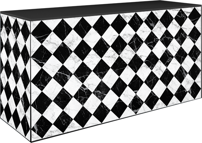 Art Series Food Station Counter - Diamond Marble Black - Harry the hirer